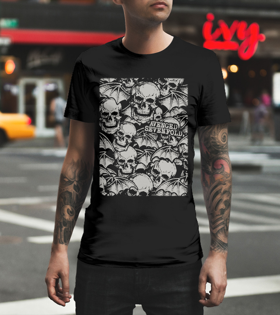 Avenged Sevenfold Skull And Bat Wings T-Shirt