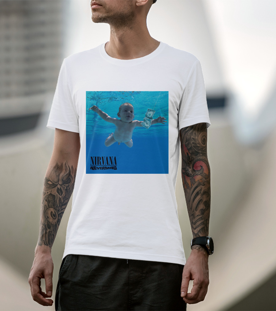 Nirvana Nevermind Album Cover Baby In Pool With Dollar Bill T-Shirt