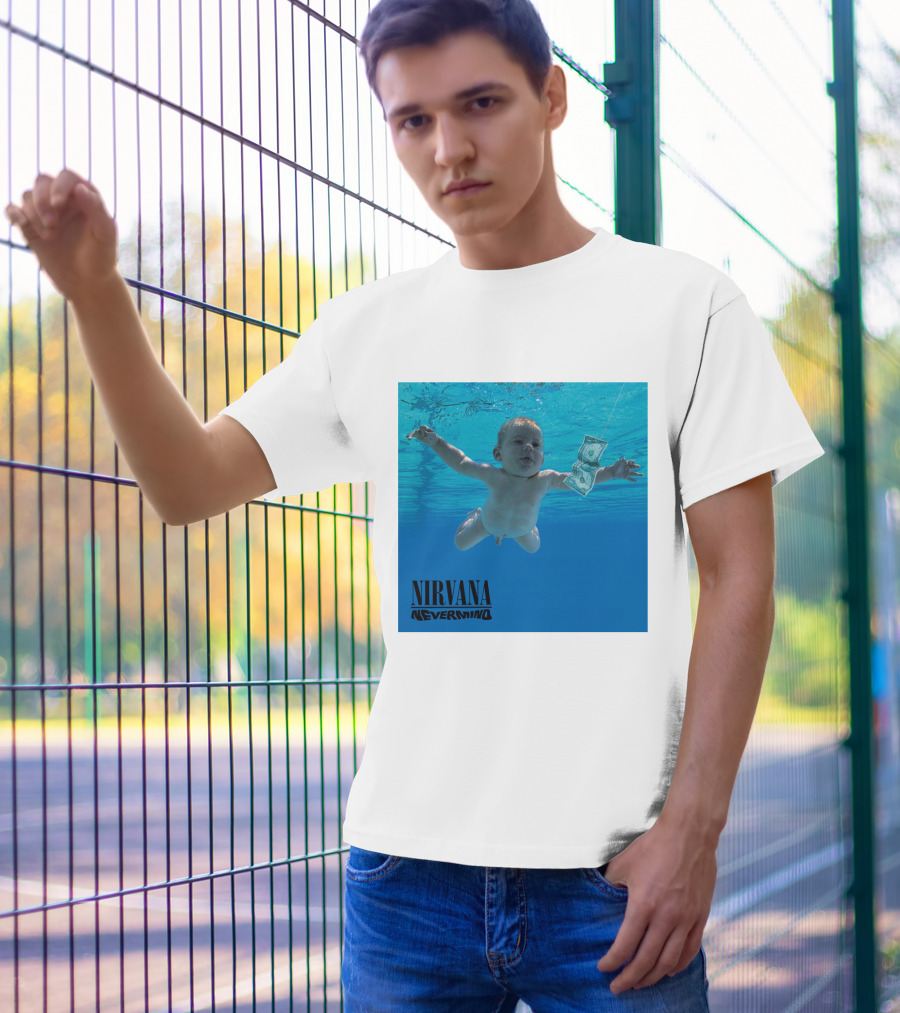 Nirvana Nevermind Album Cover Baby In Pool With Dollar Bill T-Shirt
