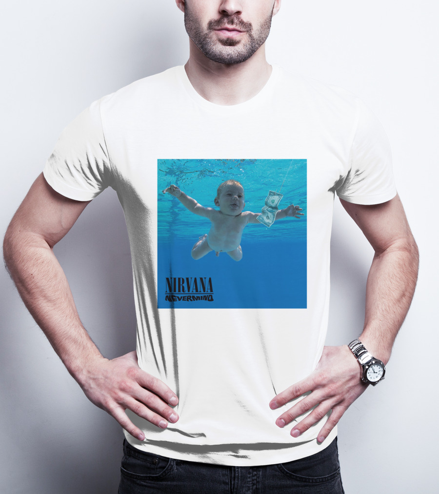 Nirvana Nevermind Album Cover Baby In Pool With Dollar Bill T-Shirt