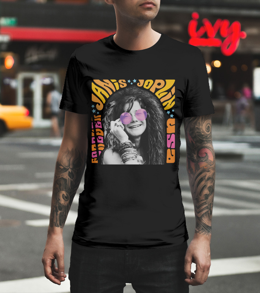 Janis Joplin Forever USA JNJL 09 Postage Stamp T-Shirt