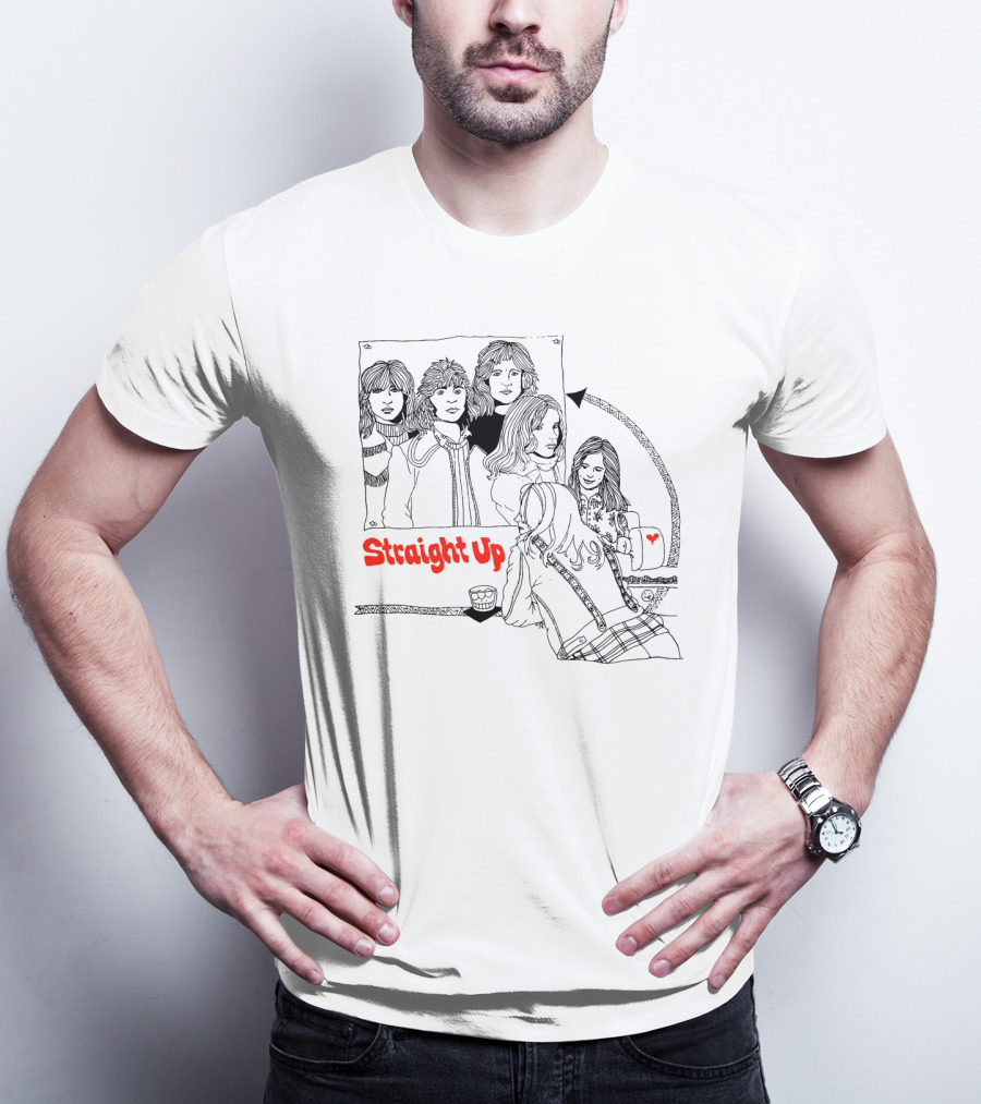 Straight Up Mirror Reflection With Heart And Band T-Shirt