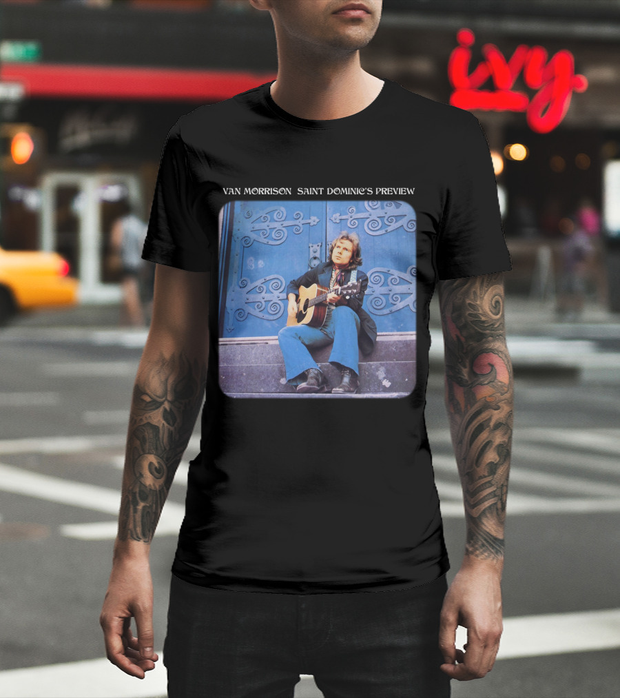 Van Morrison Saint Dominic's Preview Acoustic Session Blue Doorway Background T-Shirt