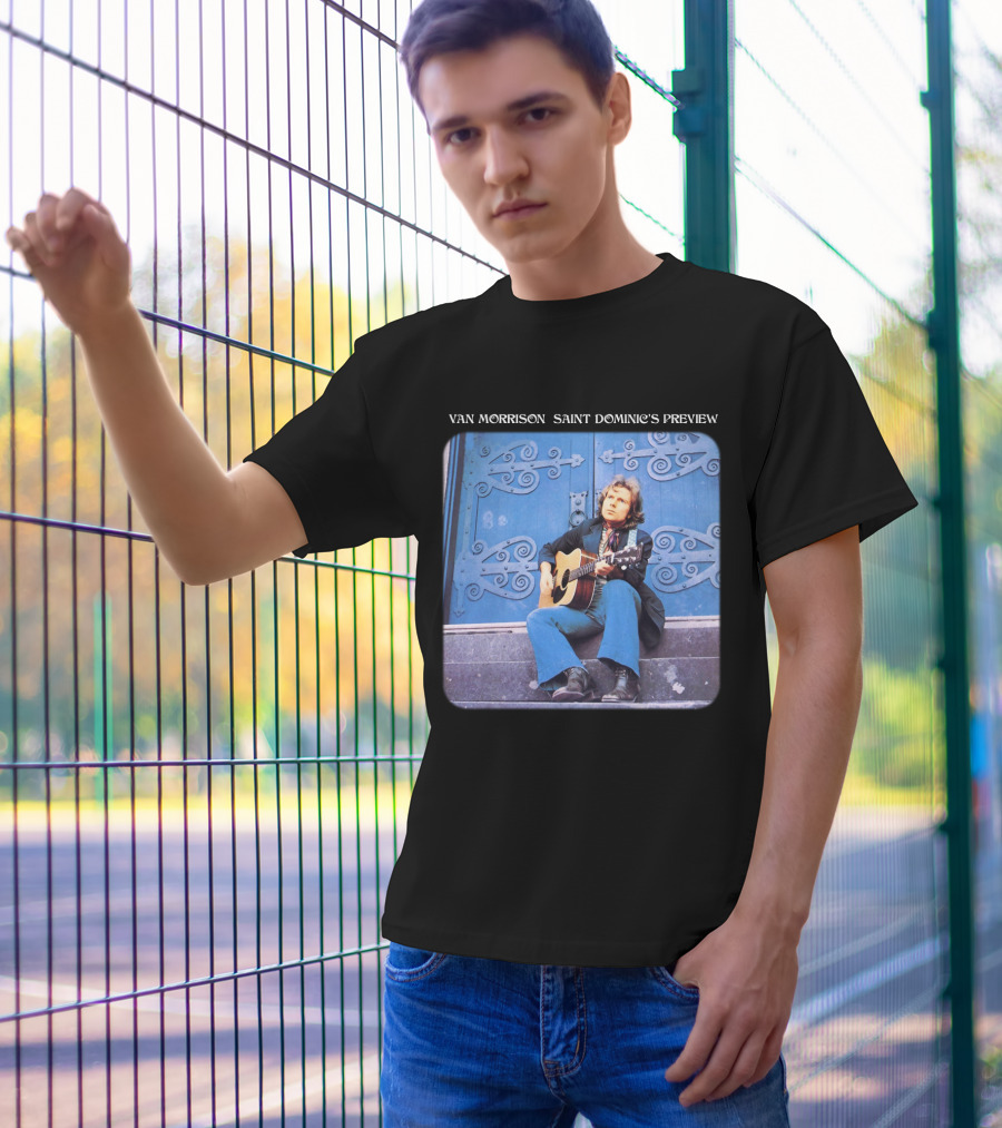 Van Morrison Saint Dominic's Preview Acoustic Session Blue Doorway Background T-Shirt