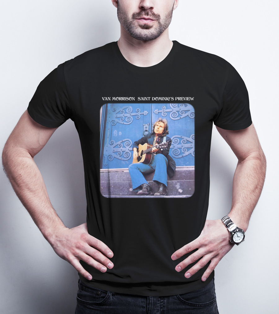 Van Morrison Saint Dominic's Preview Acoustic Session Blue Doorway Background T-Shirt