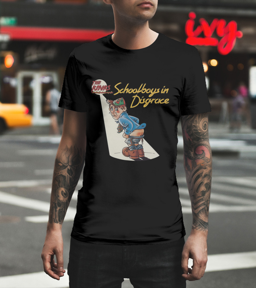 The Kinks Schoolboys In Disgrace Mischievous Cartoon T-Shirt