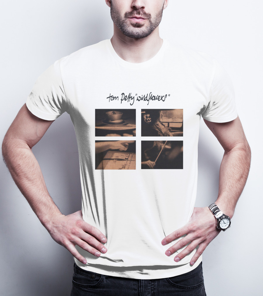 Tom Petty Wildflowers Album Four Sepia Photos T-Shirt