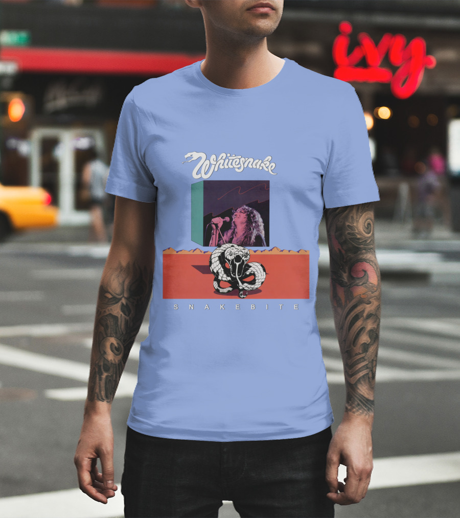 Whitesnake Snakebite Vintage Album Art With Snake And Singer T-Shirt