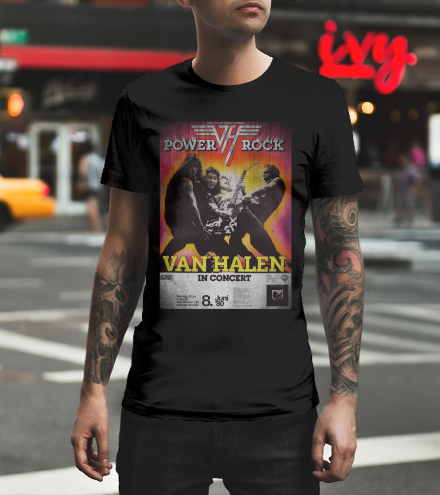 Van Halen Power Rock Concert 8 June 1980 Germany T-Shirt