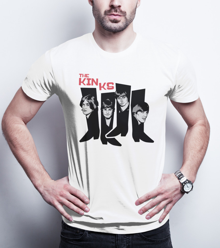 The Kinks Iconic Band Members Black Silhouette Art T-Shirt
