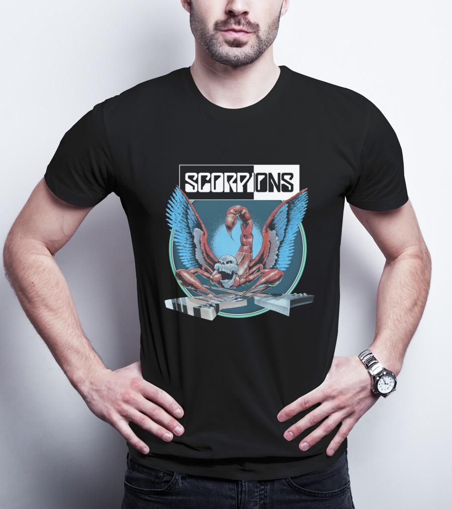 Scorpions Winged Scorpion With Broken Guitar Necks T-Shirt
