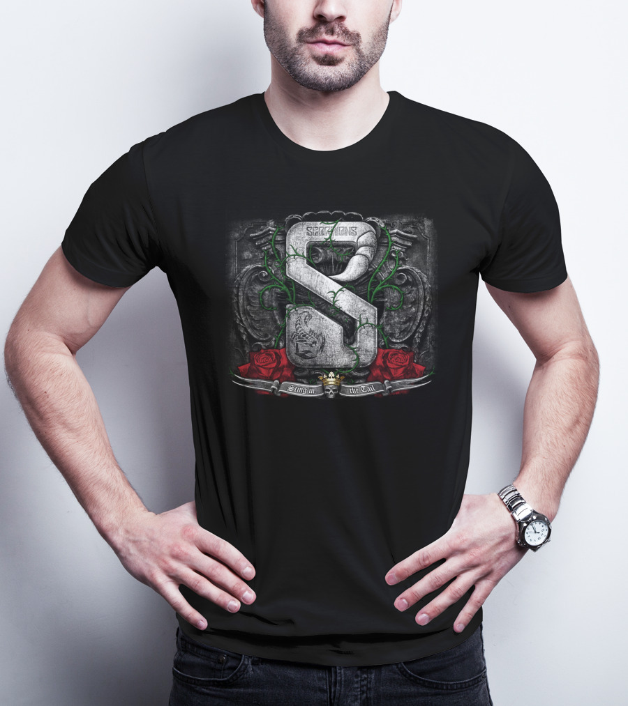 Scorpions S Sting In The Tail Roses Tiger Wings T-Shirt