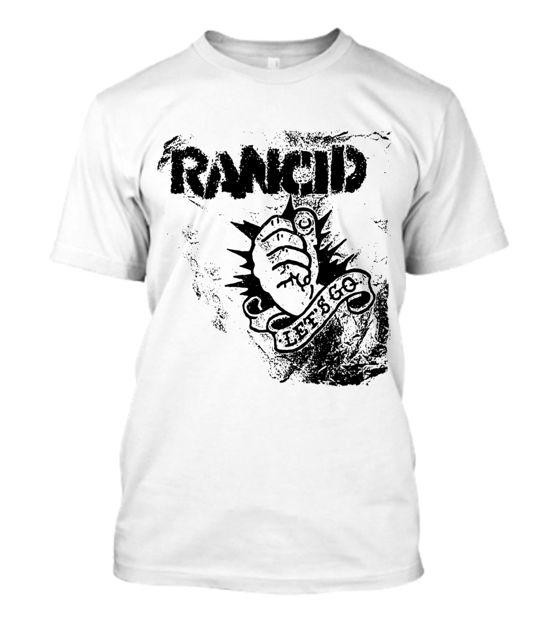 Rancid Let's Go Fist Logo Grunge Style T-Shirt