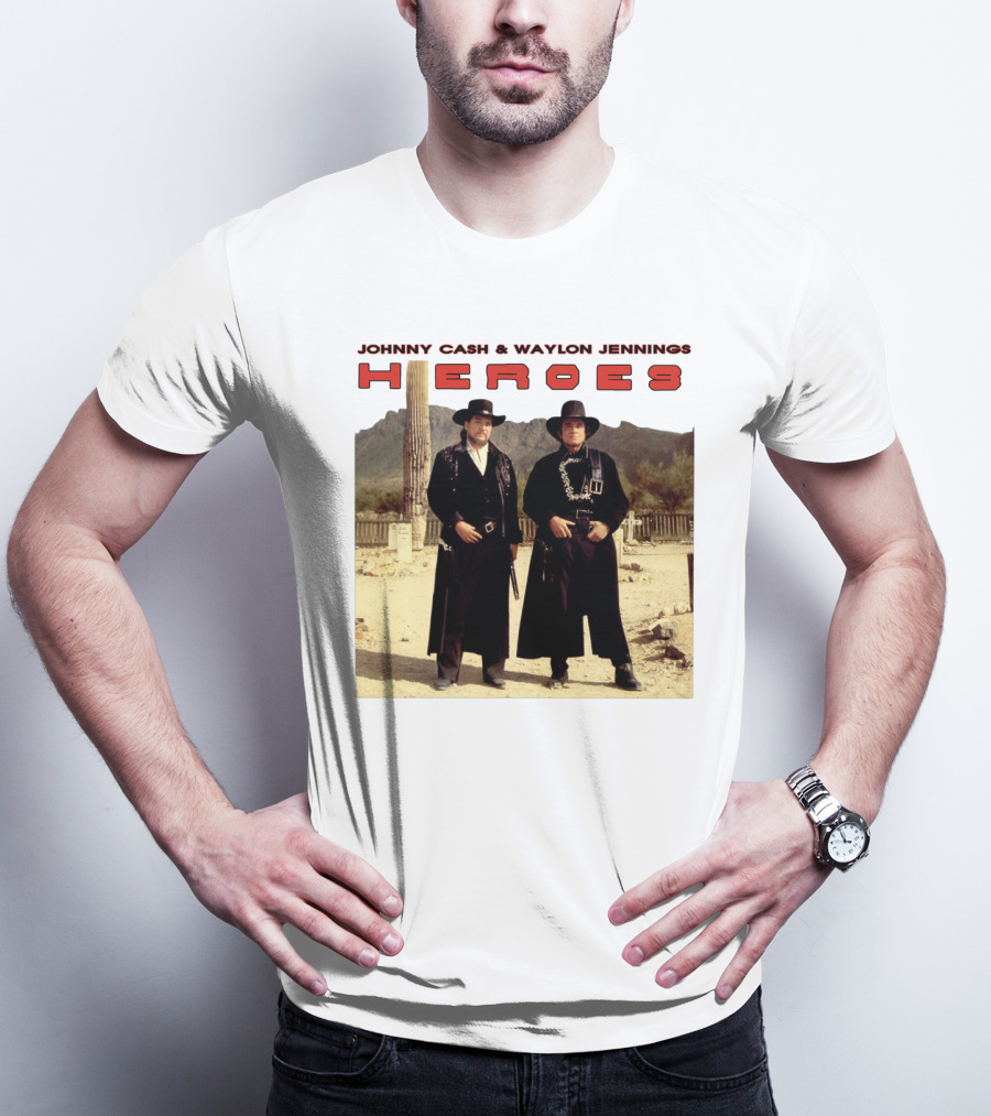 Johnny Cash & Waylon Jennings Heroes Desert Scene T-Shirt