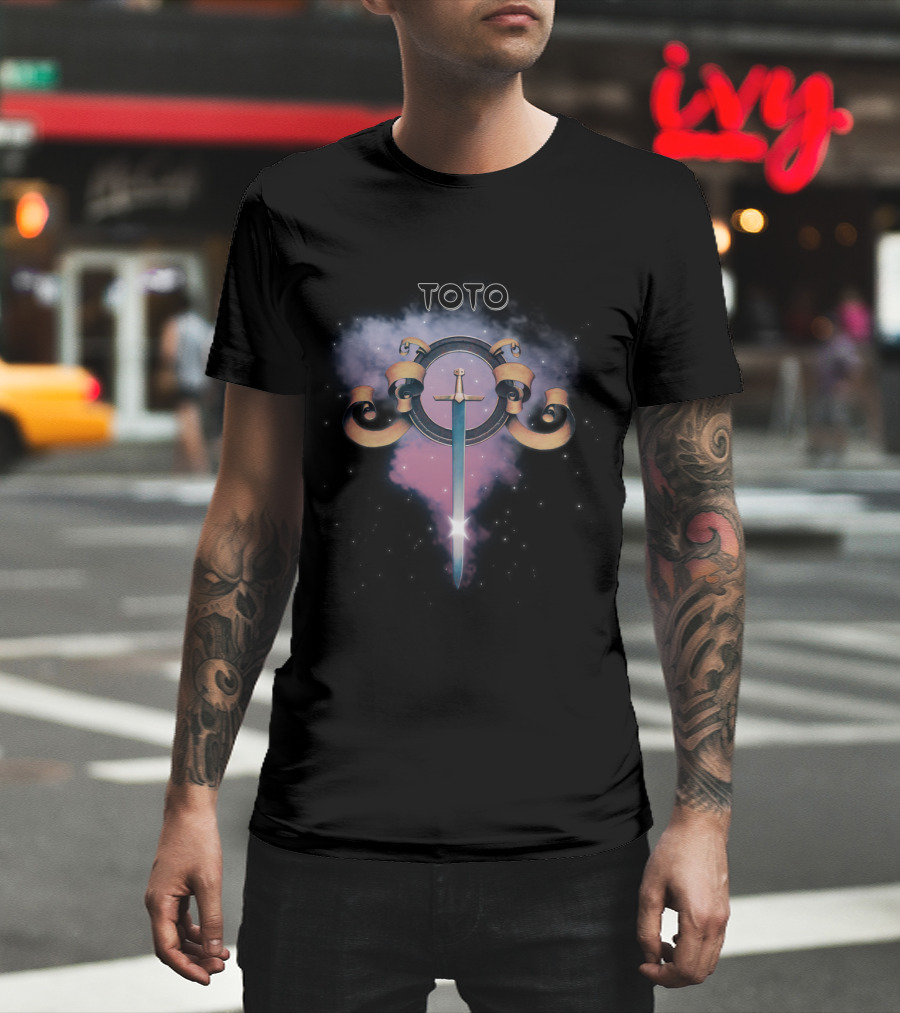 Toto Space Sword Logo Design With Cosmic Scrolls T-Shirt