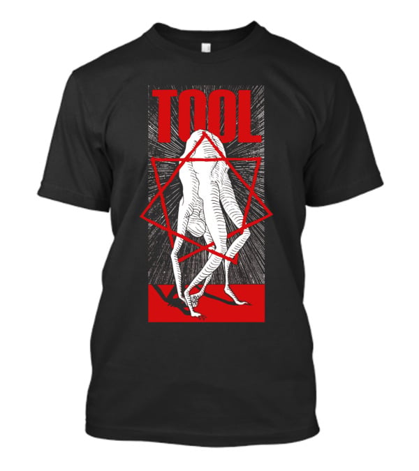 Tool Six-Legged Figure With Geometric Red Star On Black And Red Abstract T-Shirt