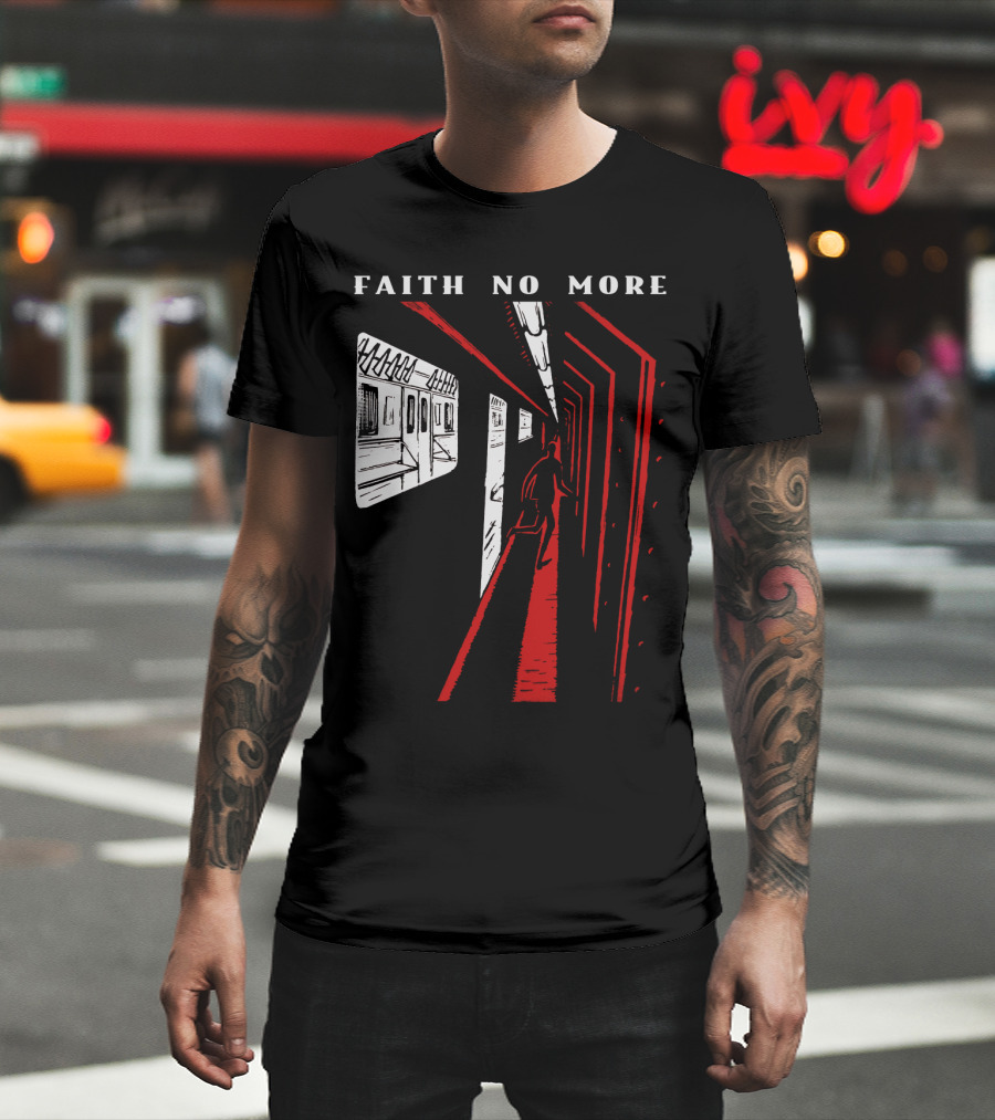 Faith No More Subway Scene In Red And White Fnm-Ms T-Shirt