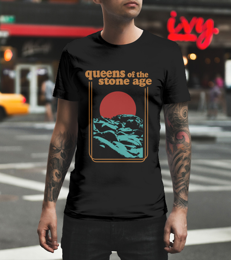 Queens Of The Stone Age Red Sun Mountain Landscape T-Shirt