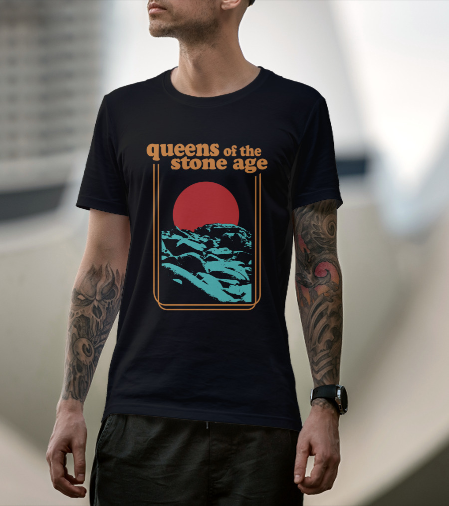 Queens Of The Stone Age Red Sun Mountain Landscape T-Shirt