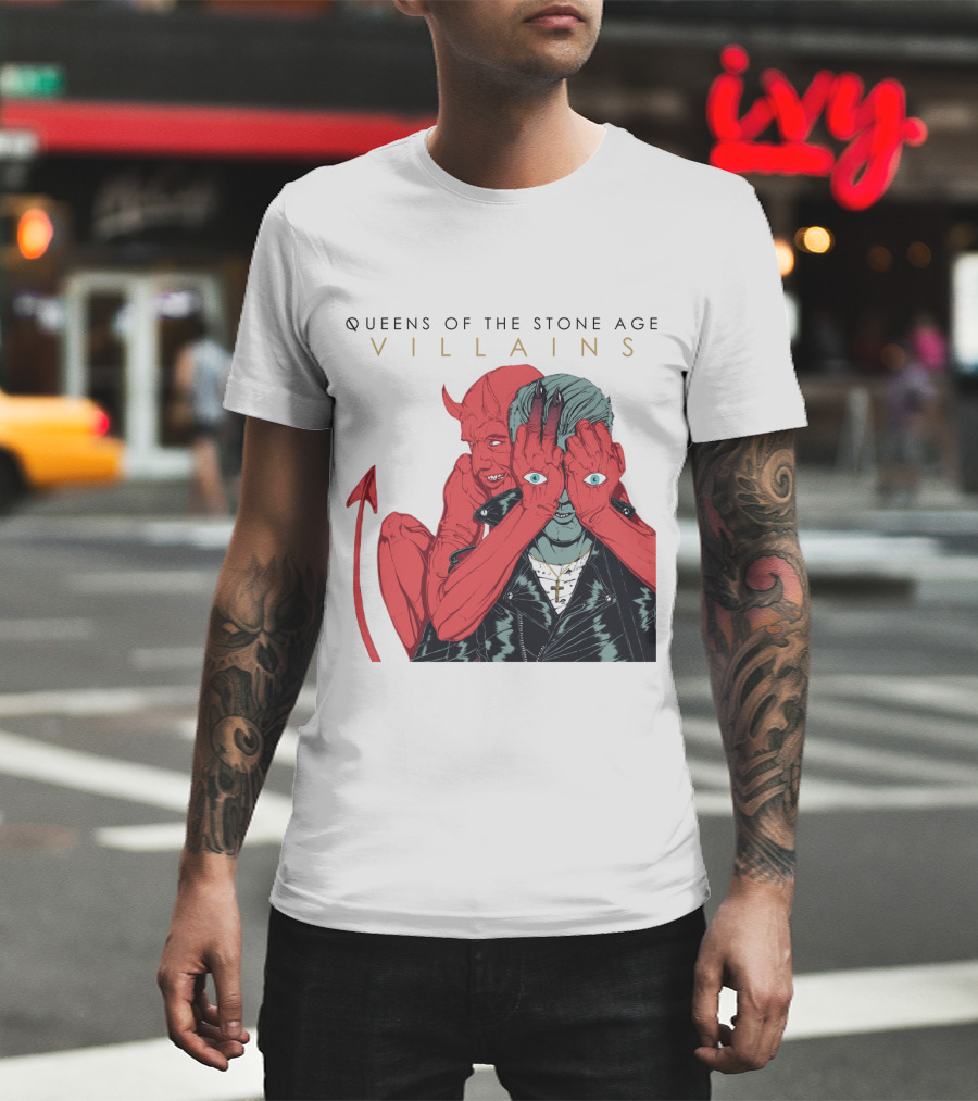 Queens Of The Stone Age Villains Album Cover Artwork T-Shirt