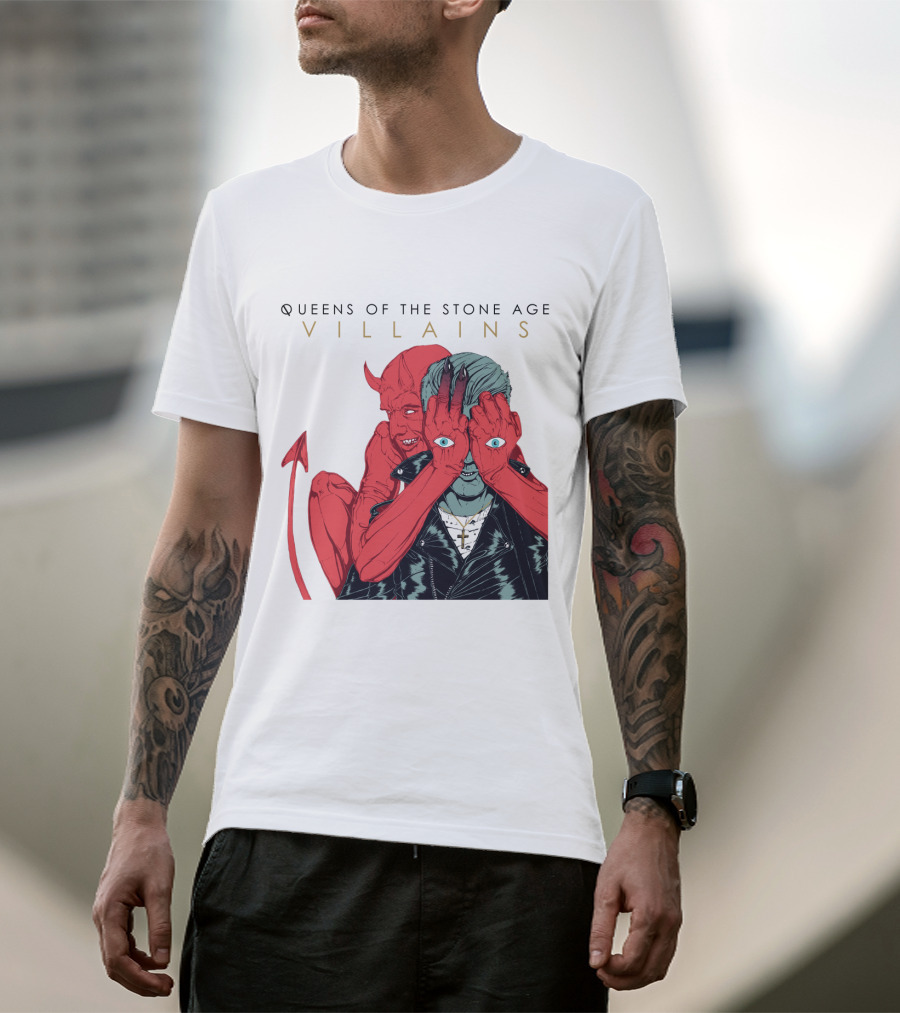 Queens Of The Stone Age Villains Album Cover Artwork T-Shirt