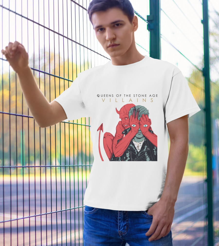 Queens Of The Stone Age Villains Album Cover Artwork T-Shirt