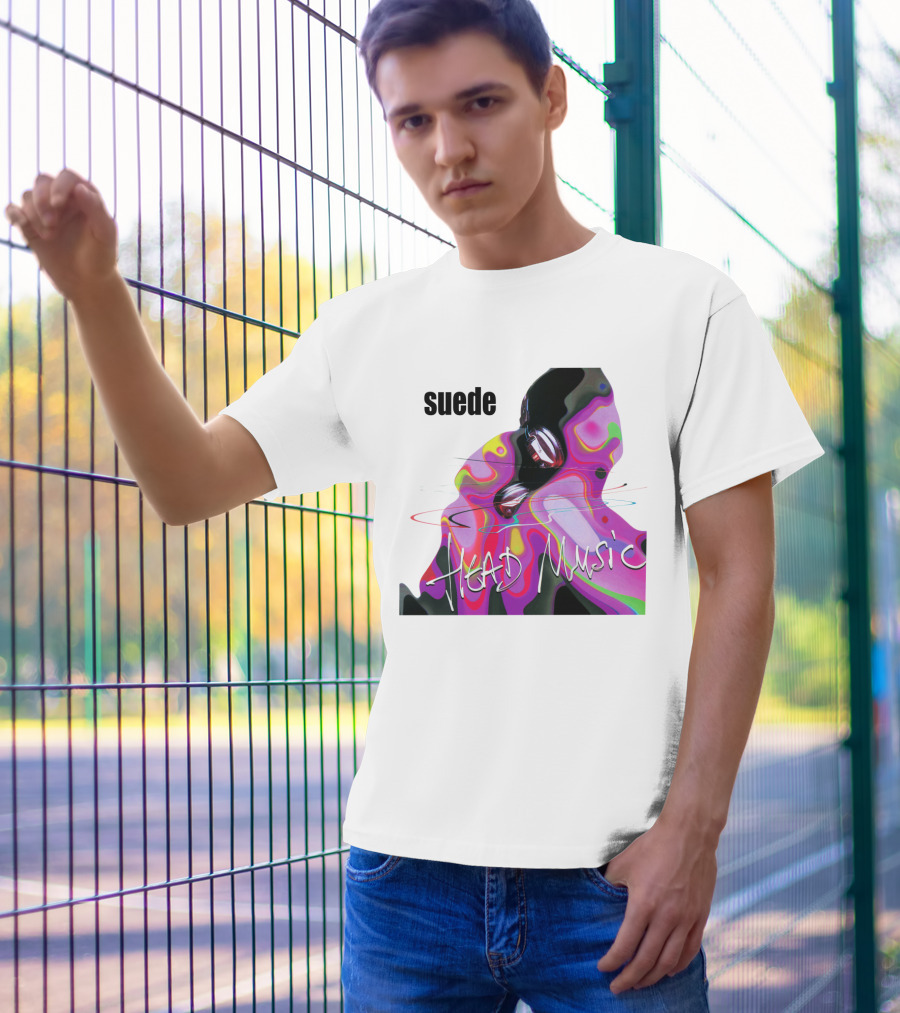 Suede Head Music Colorful Abstract T-Shirt