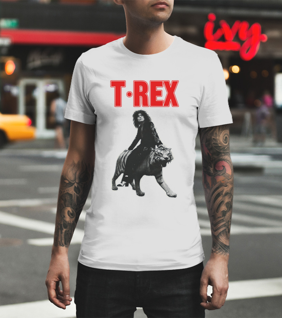 T-Rex Iconic Album Cover Art With Tiger T-Shirt