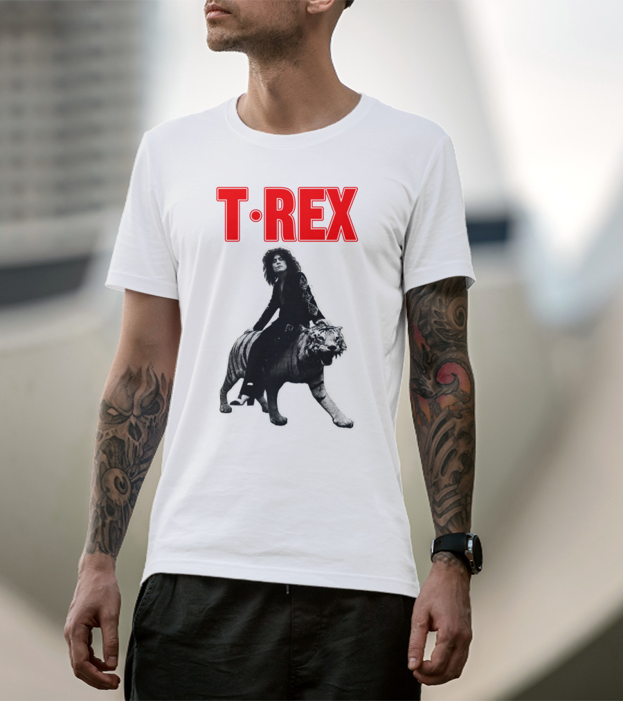 T-Rex Iconic Album Cover Art With Tiger T-Shirt