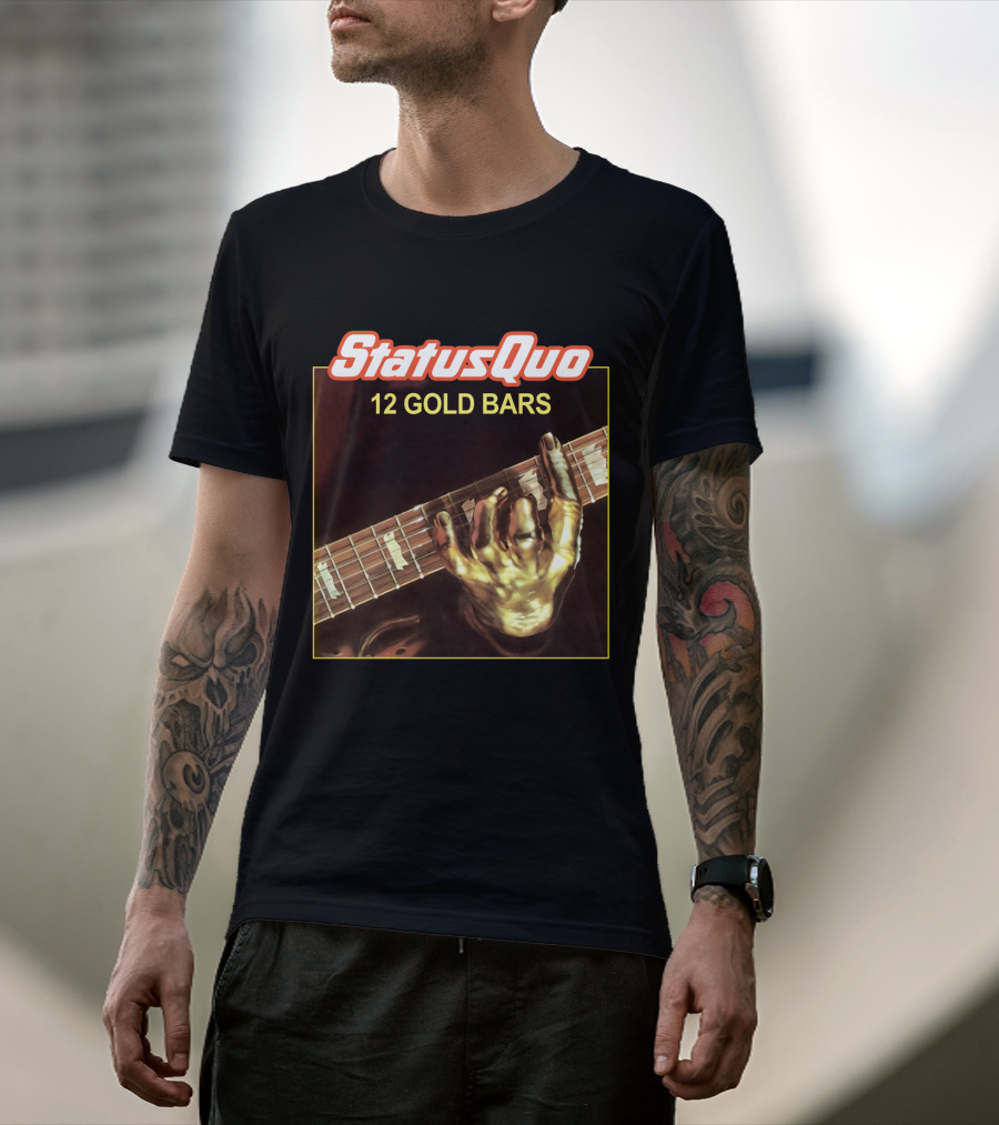 Status Quo 12 Gold Bars Album Cover T-Shirt