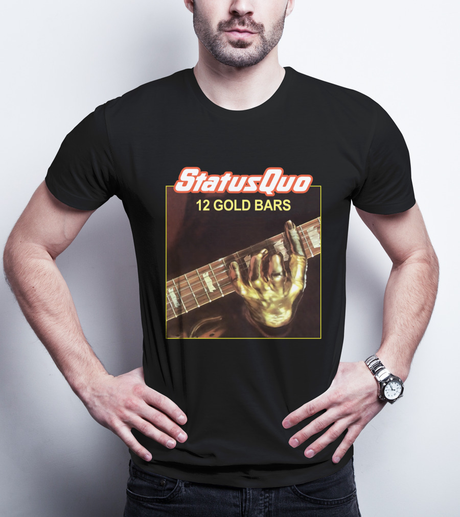 Status Quo 12 Gold Bars Album Cover T-Shirt