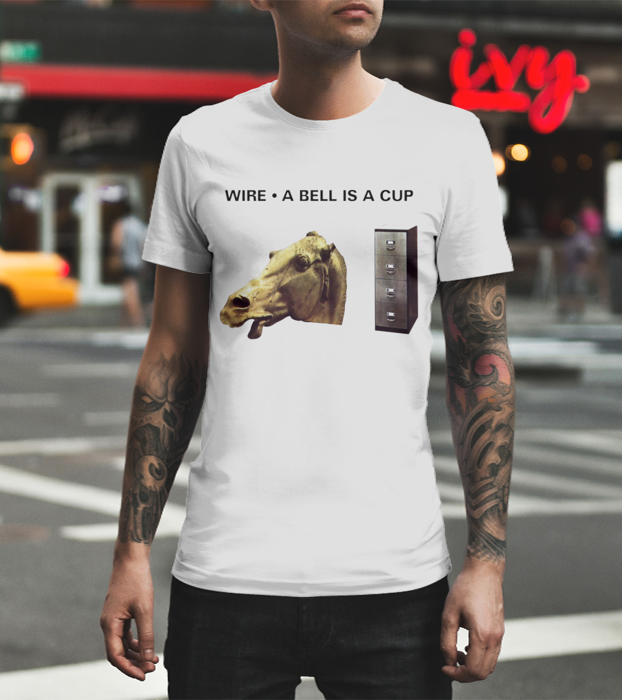 Wire A Bell Is A Cup Horse Head Sculpture Filing Cabinet T-Shirt