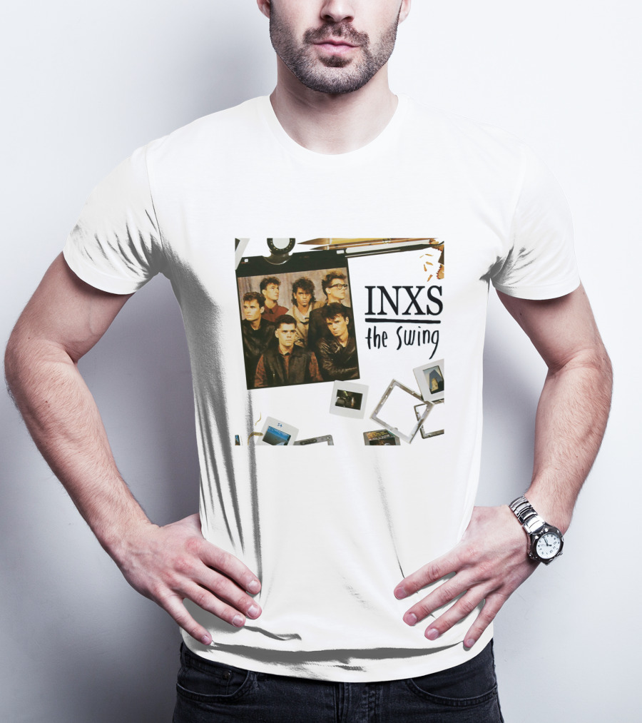 INXS The Swing Album Cover Group Photo With Film Reel And Slides T-Shirt