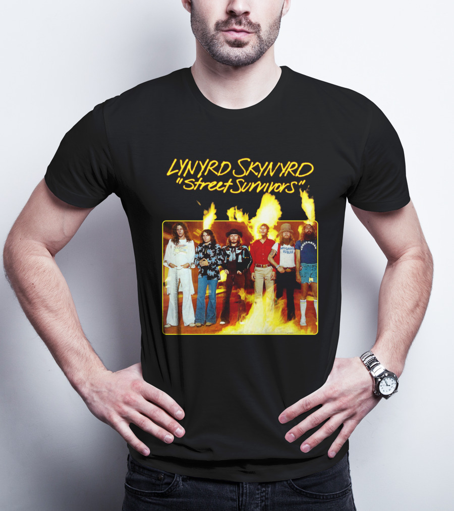 Lynyrd Skynyrd Street Survivors Album Cover Art Fiery T-Shirt