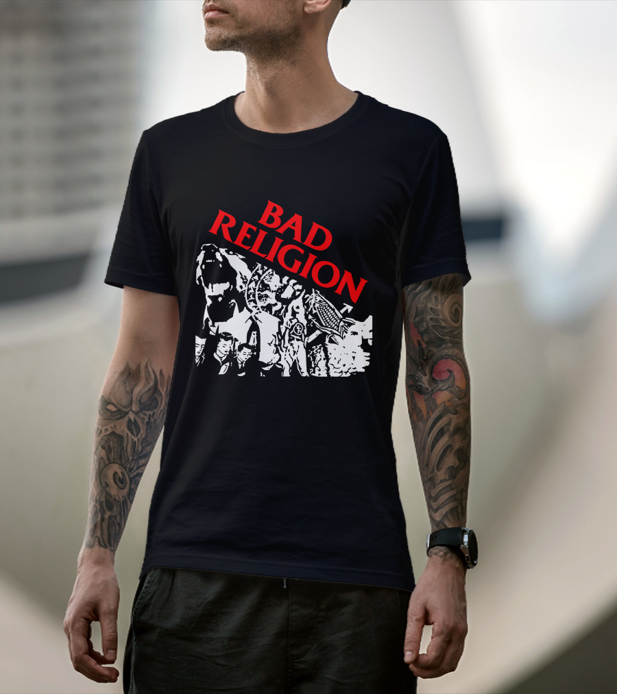 Bad Religion Collage Of Black And White Figures T-Shirt