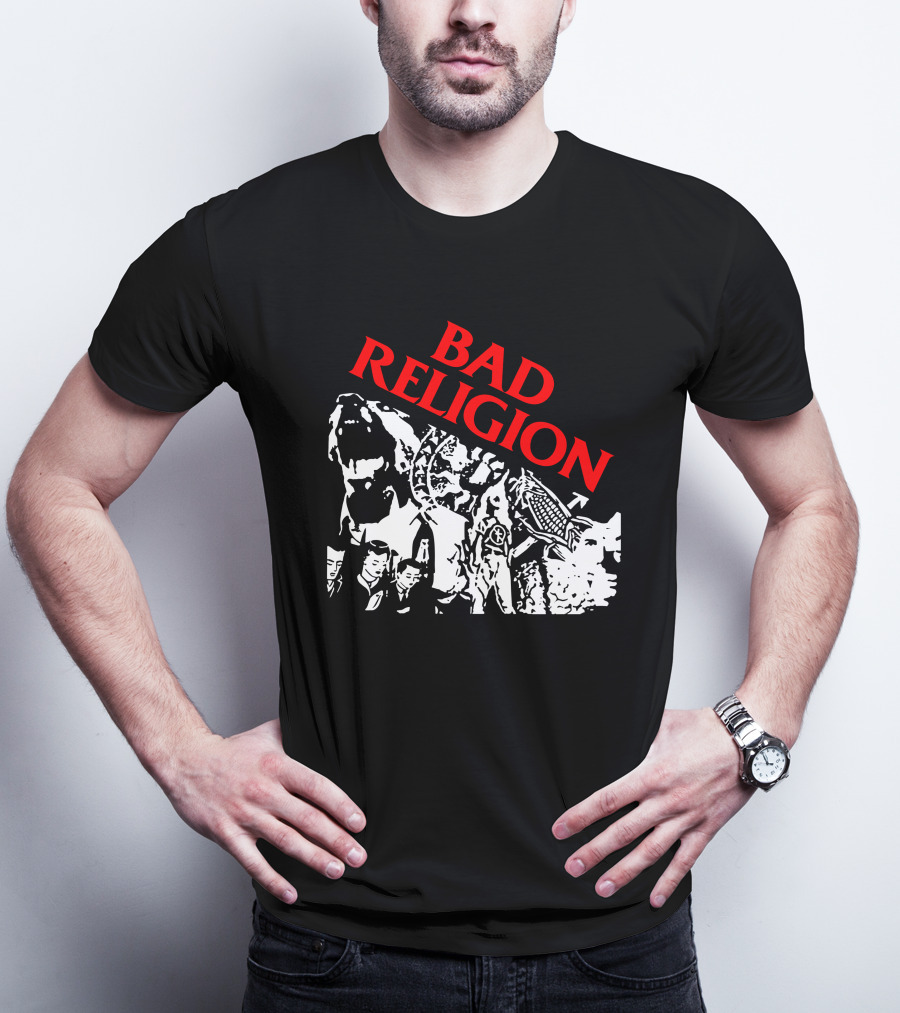 Bad Religion Collage Of Black And White Figures T-Shirt
