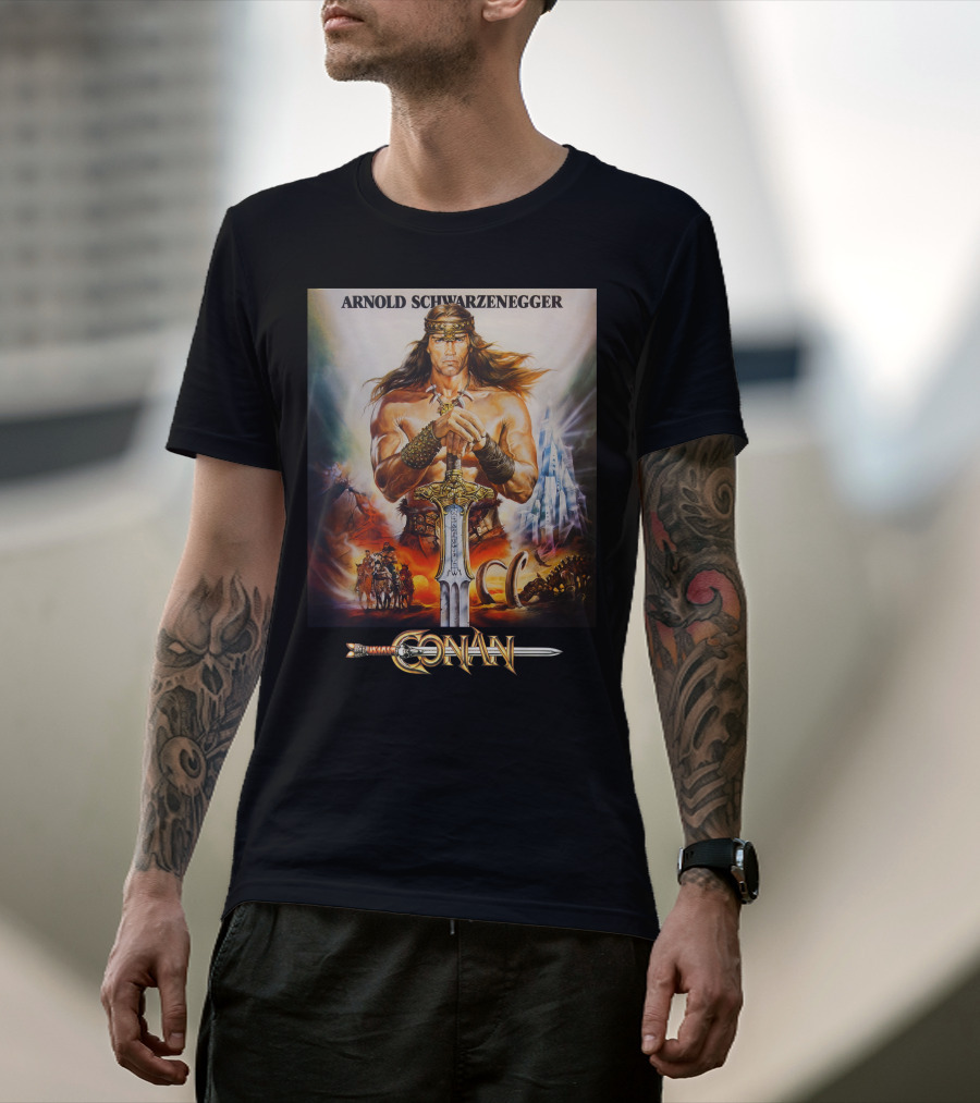 Arnold Schwarzenegger Conan The Barbarian Movie Poster T-Shirt