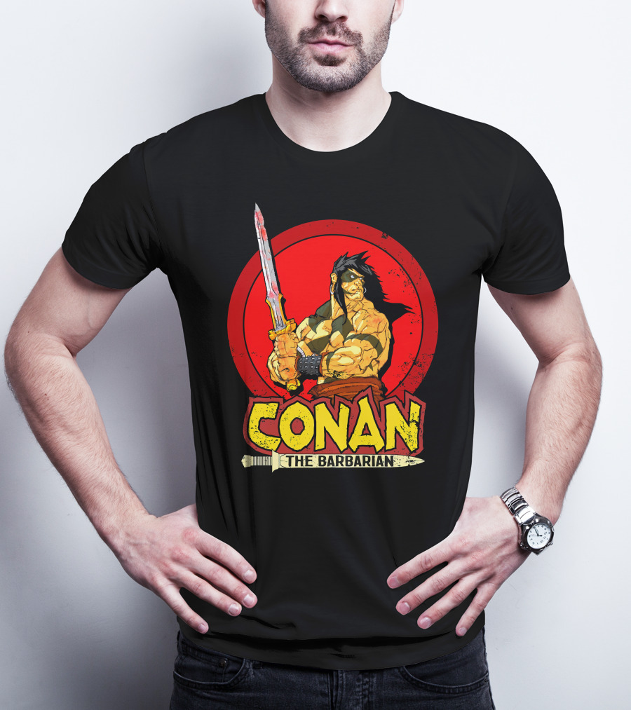Conan The Barbarian Sword Warrior Red Circle T-Shirt