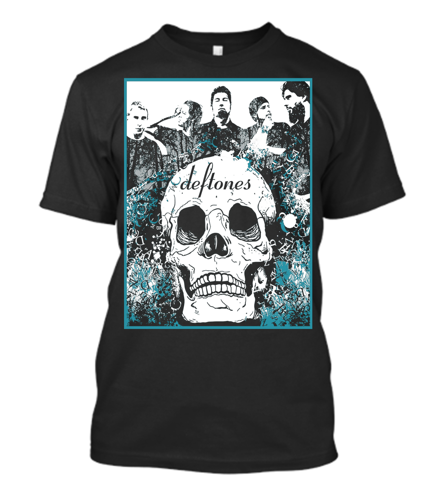Deftones Skull Art With Band Members And Dtn T-Shirt