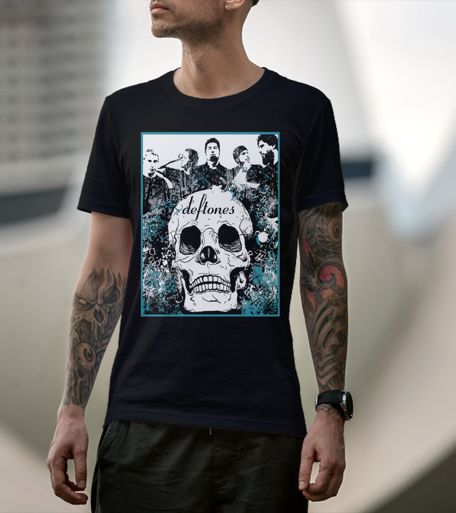 Deftones Skull Art With Band Members And Dtn T-Shirt
