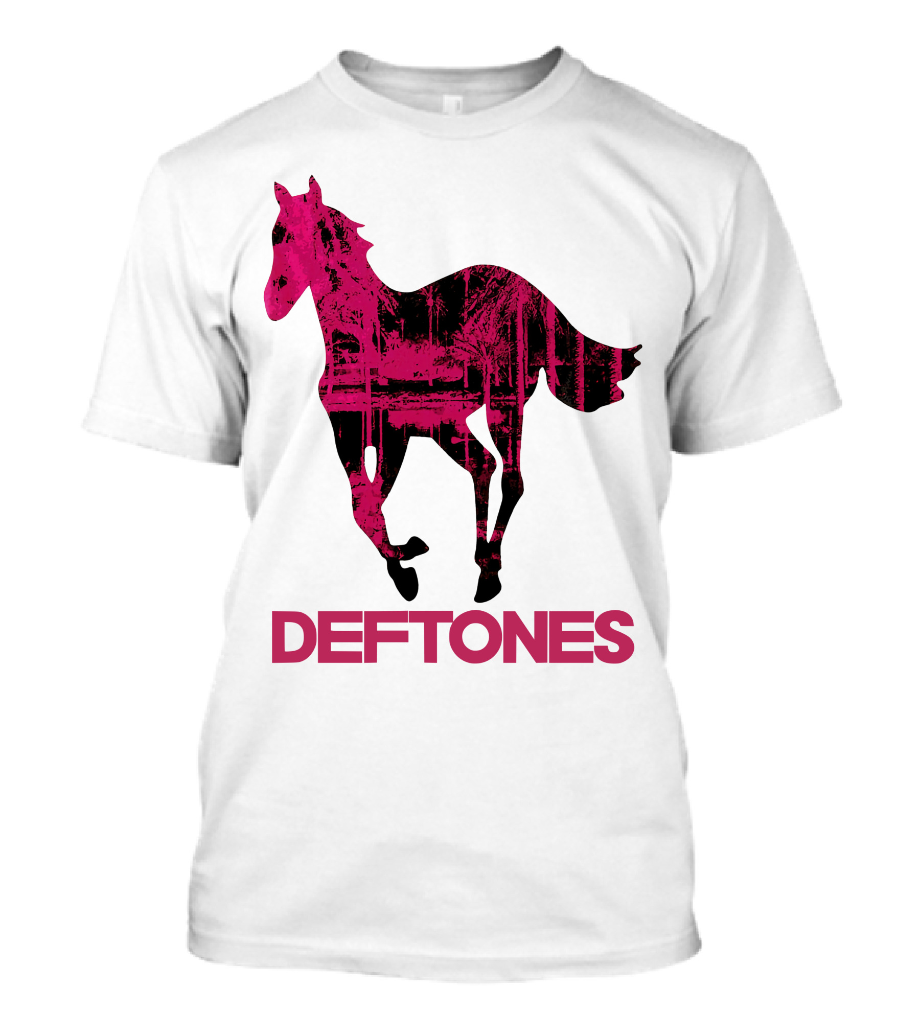 Deftones Pink Horse Motif T-Shirt