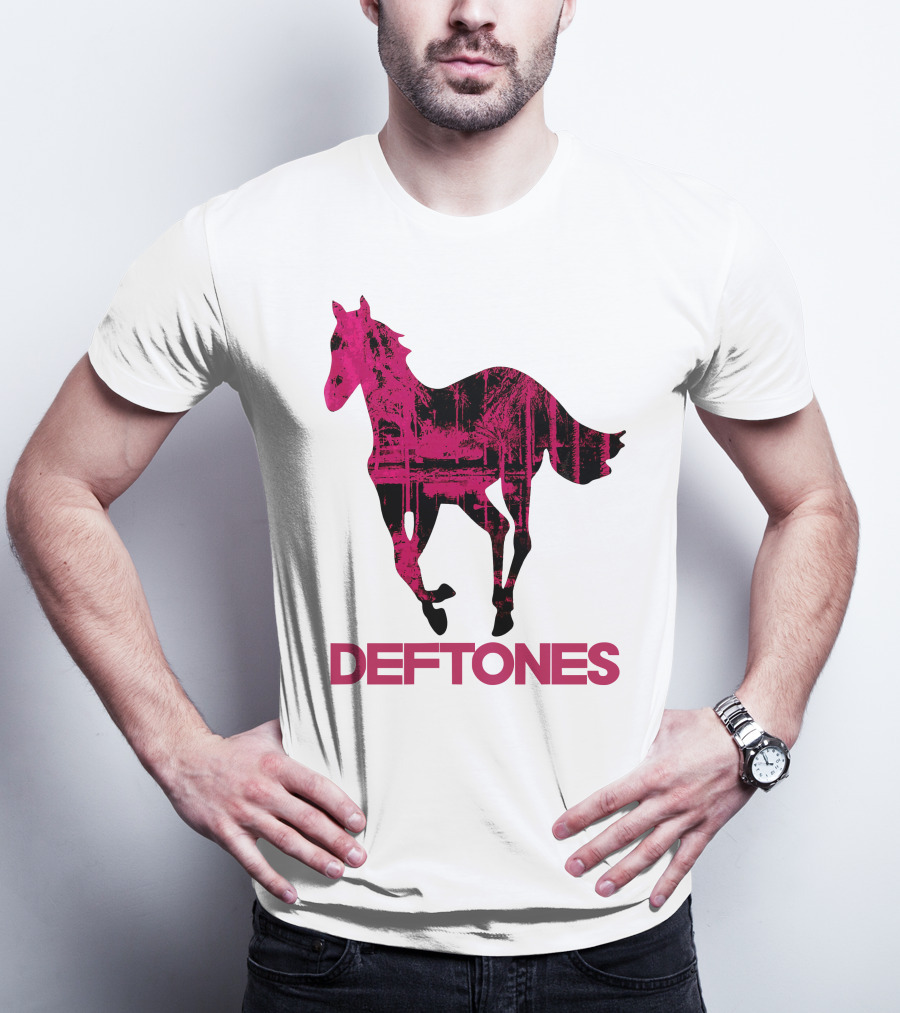 Deftones Pink Horse Motif T-Shirt
