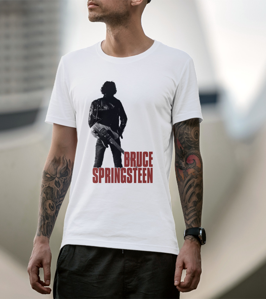 Bruce Springsteen Iconic Silhouette With Guitar T-Shirt