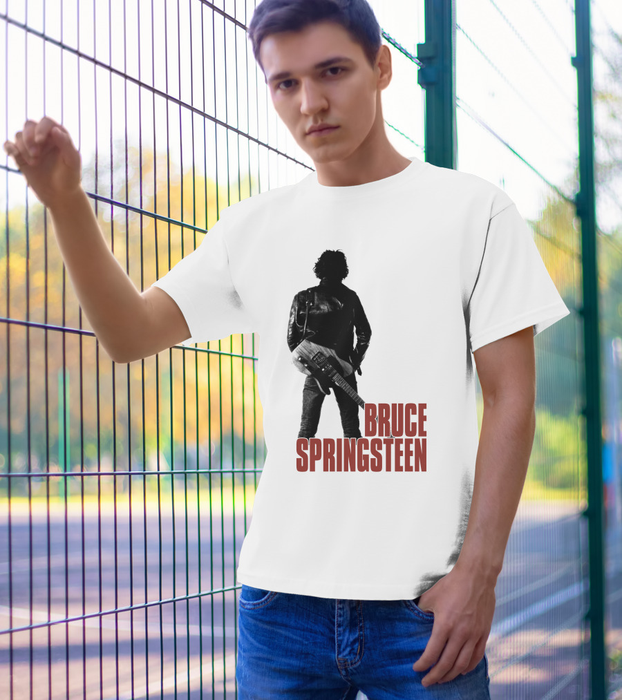 Bruce Springsteen Iconic Silhouette With Guitar T-Shirt