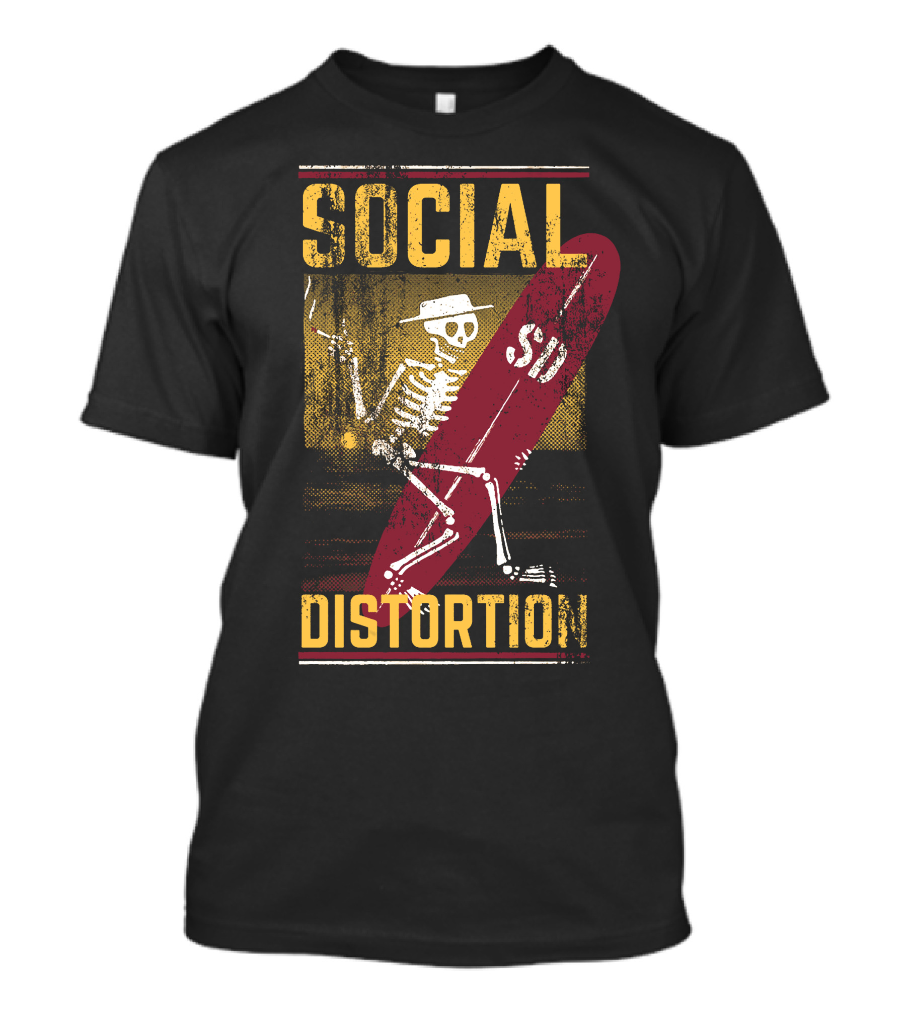 Social Distortion Skeleton With Surfboard Sdt T-Shirt