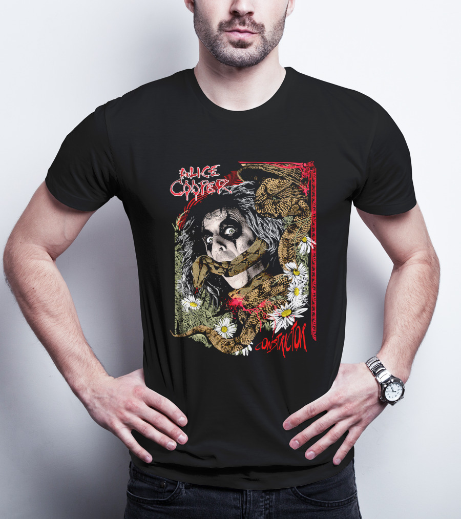 Alice Cooper Constrictor Snake And Daisies T-Shirt