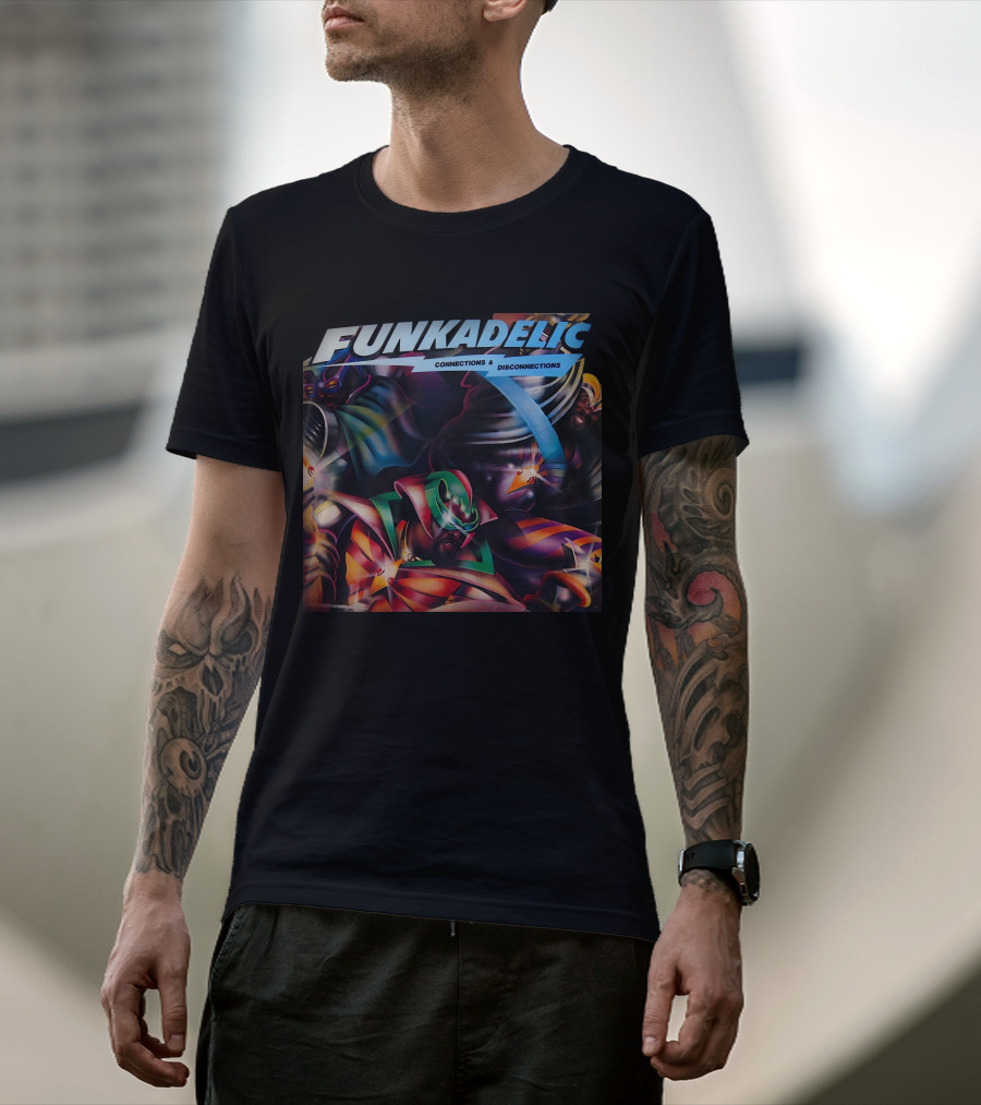 Funkadelic Connections & Disconnections Colorful Cosmic Motif T-Shirt