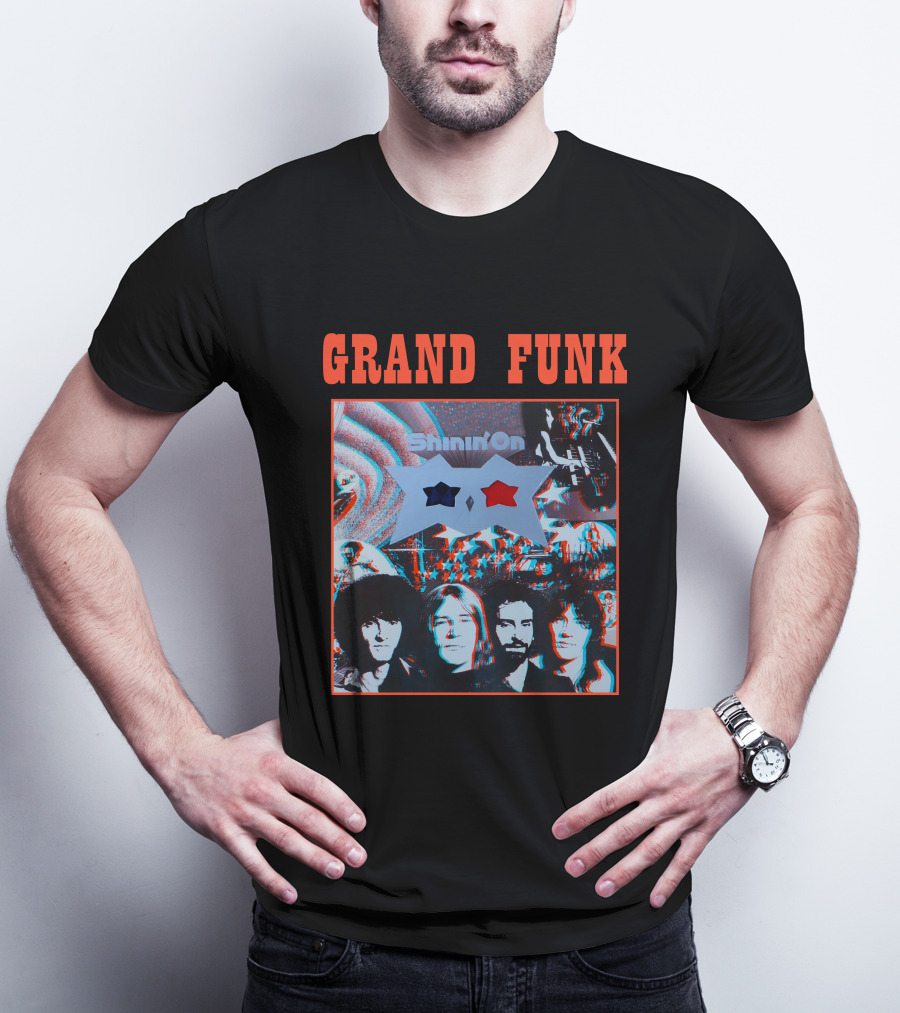 Grand Funk Shinin' On 3D Album Cover Art T-Shirt
