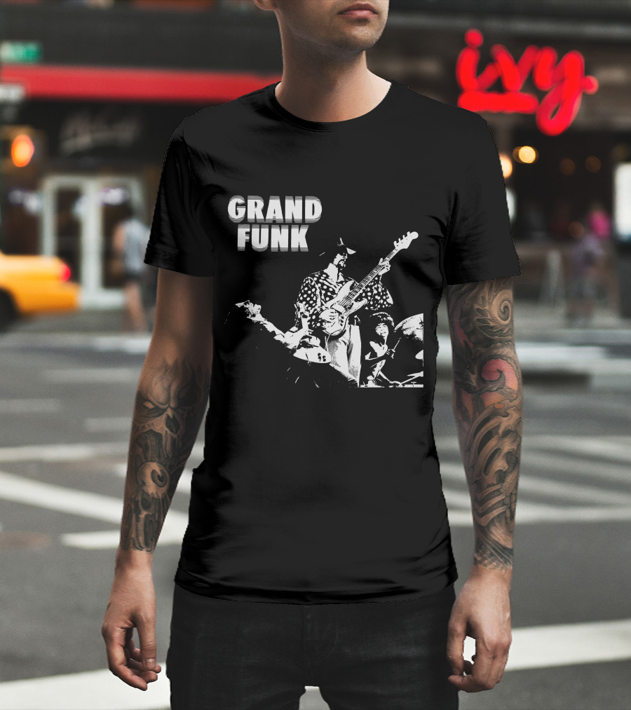 Grand Funk Railroad Live Concert Performance Retro Style T-Shirt