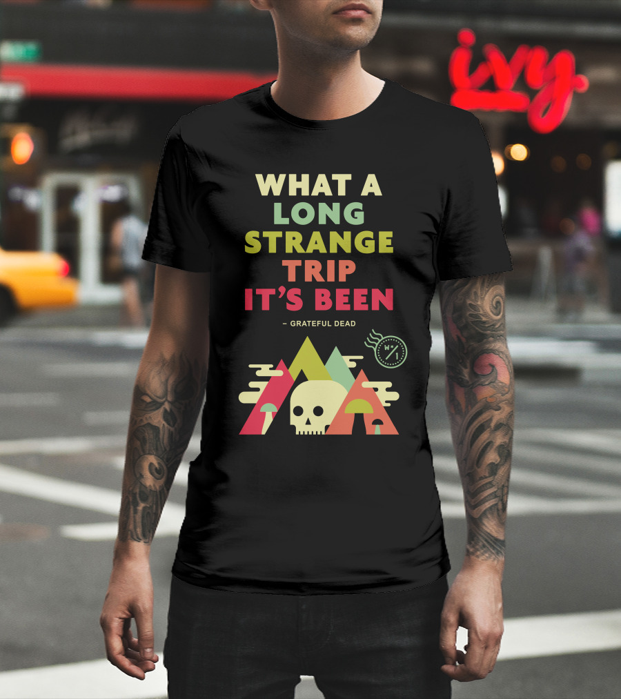 What A Long Strange Trip It's Been Grateful Dead Mountains And Skull T-Shirt